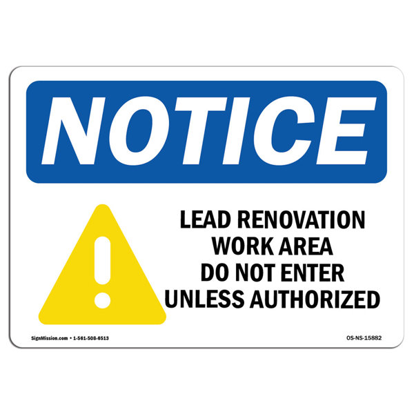 SignMission Lead Renovation Work Sign with Symbol | Wayfair