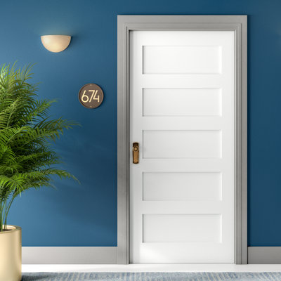 StileDoors Paneled Solid Wood Walnut Shaker Standard Door | Wayfair