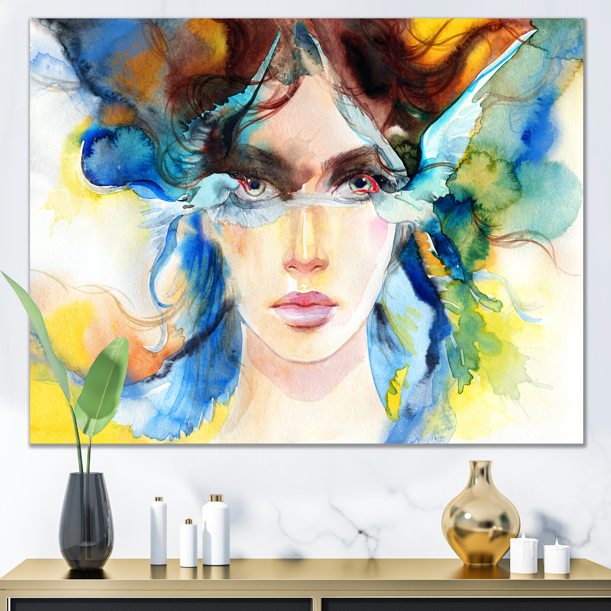 House of Hampton Colourful Model Woman Portrait II - Glam Canvas Art ...