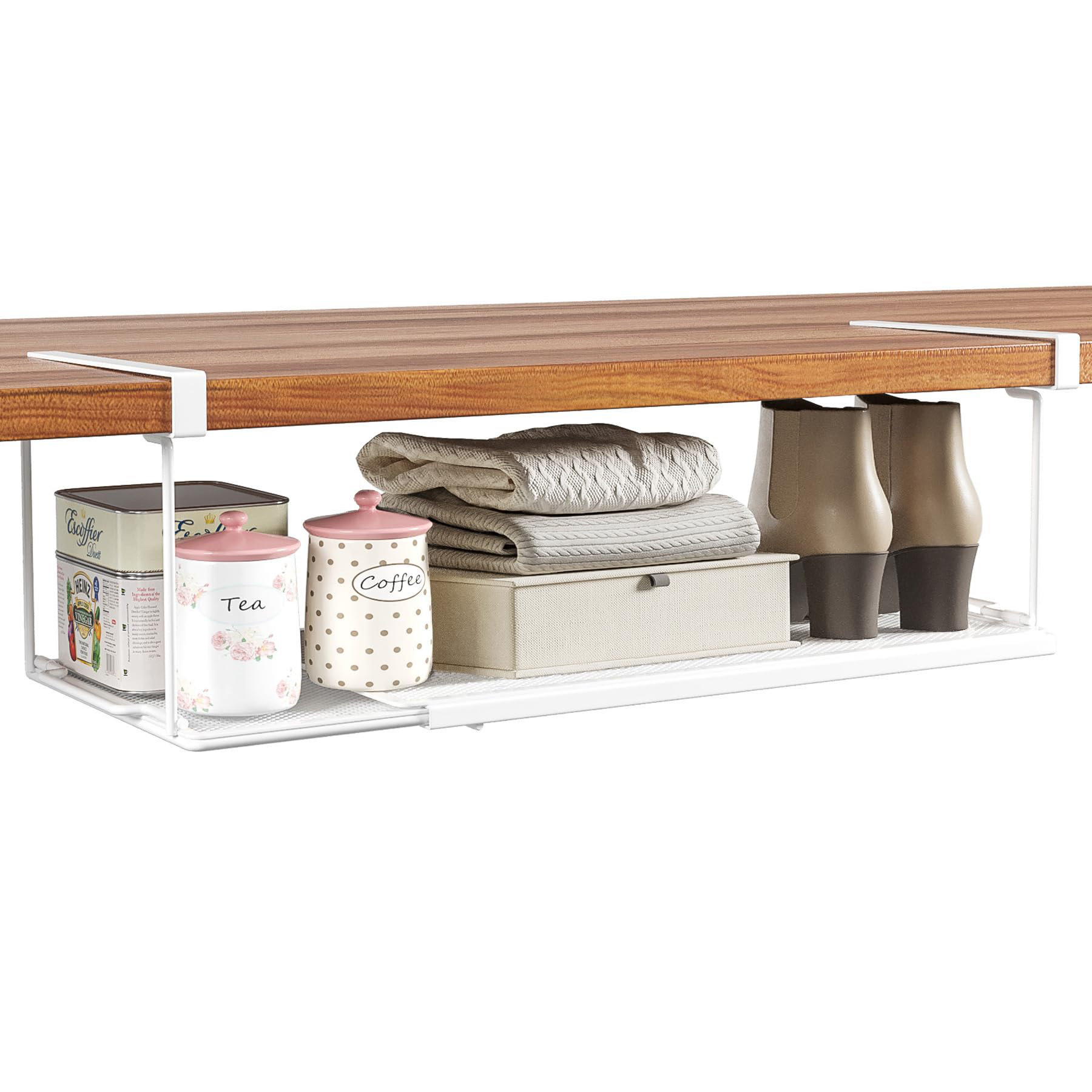 Rebrilliant White, 1 Pack Expandable Cabinet Bottom Shelf With 1.25 ...