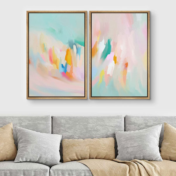 SIGNLEADER Colorful Brushstrokes Vibrant Multicolor Abstract Modern ...