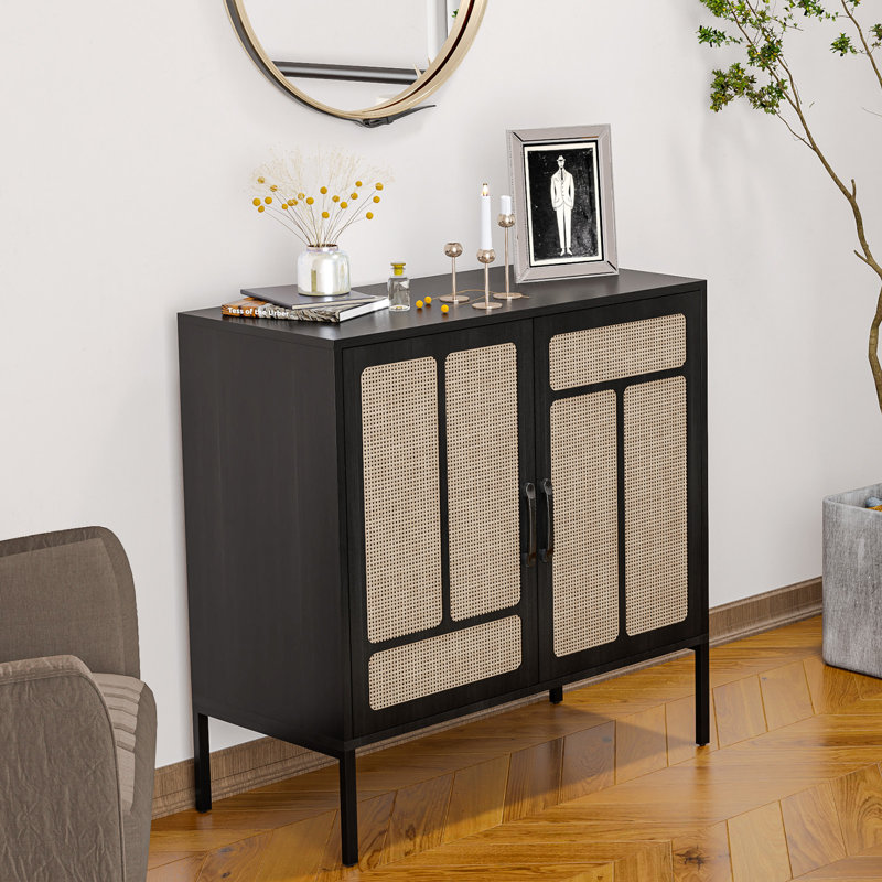 Beachcrest Home™ Benner Black Entryway Accent Cabinet with Adjustable ...