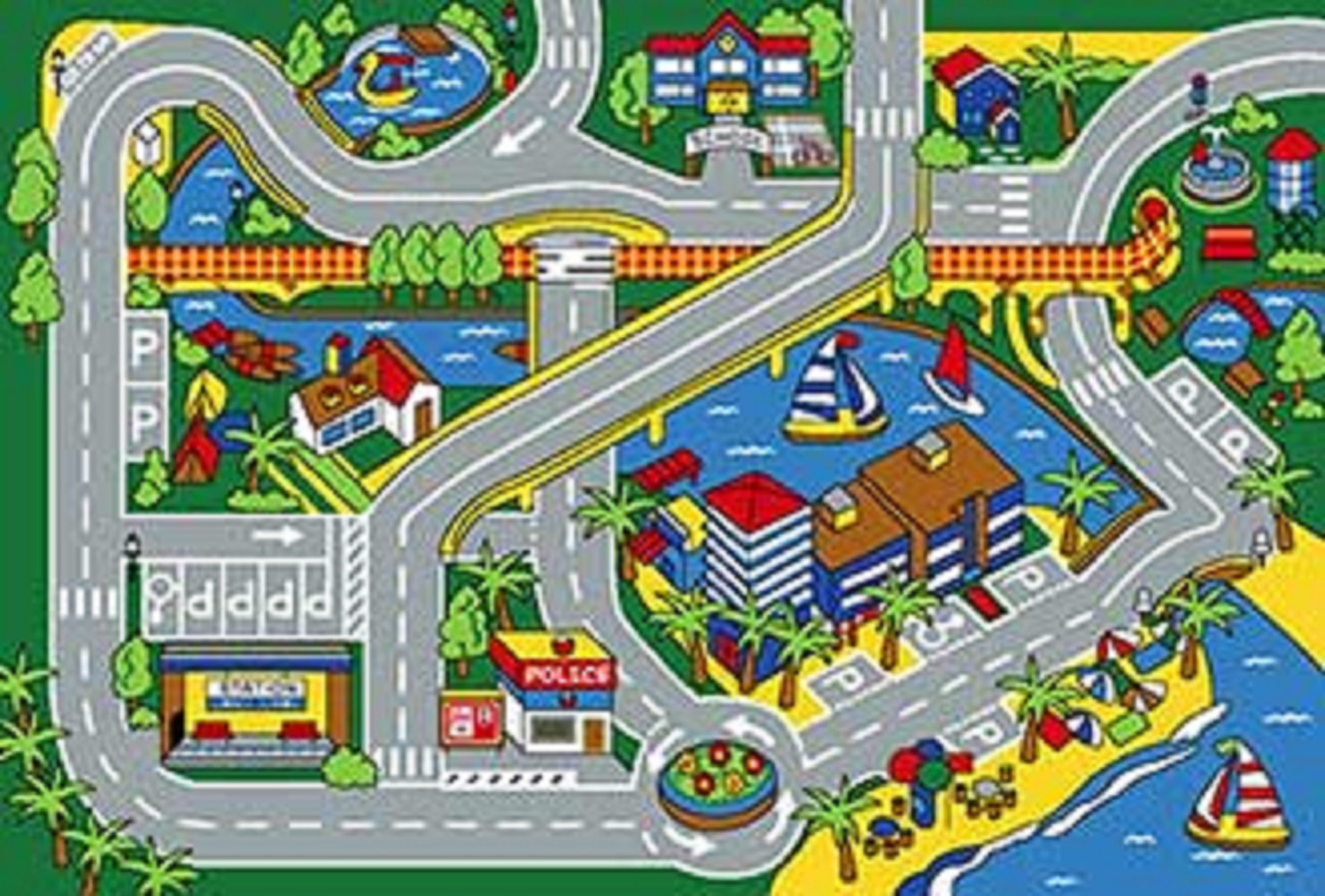 Zoomie Kids Sturgis Kids Town Harbour Grey Area Rug - Wayfair Canada