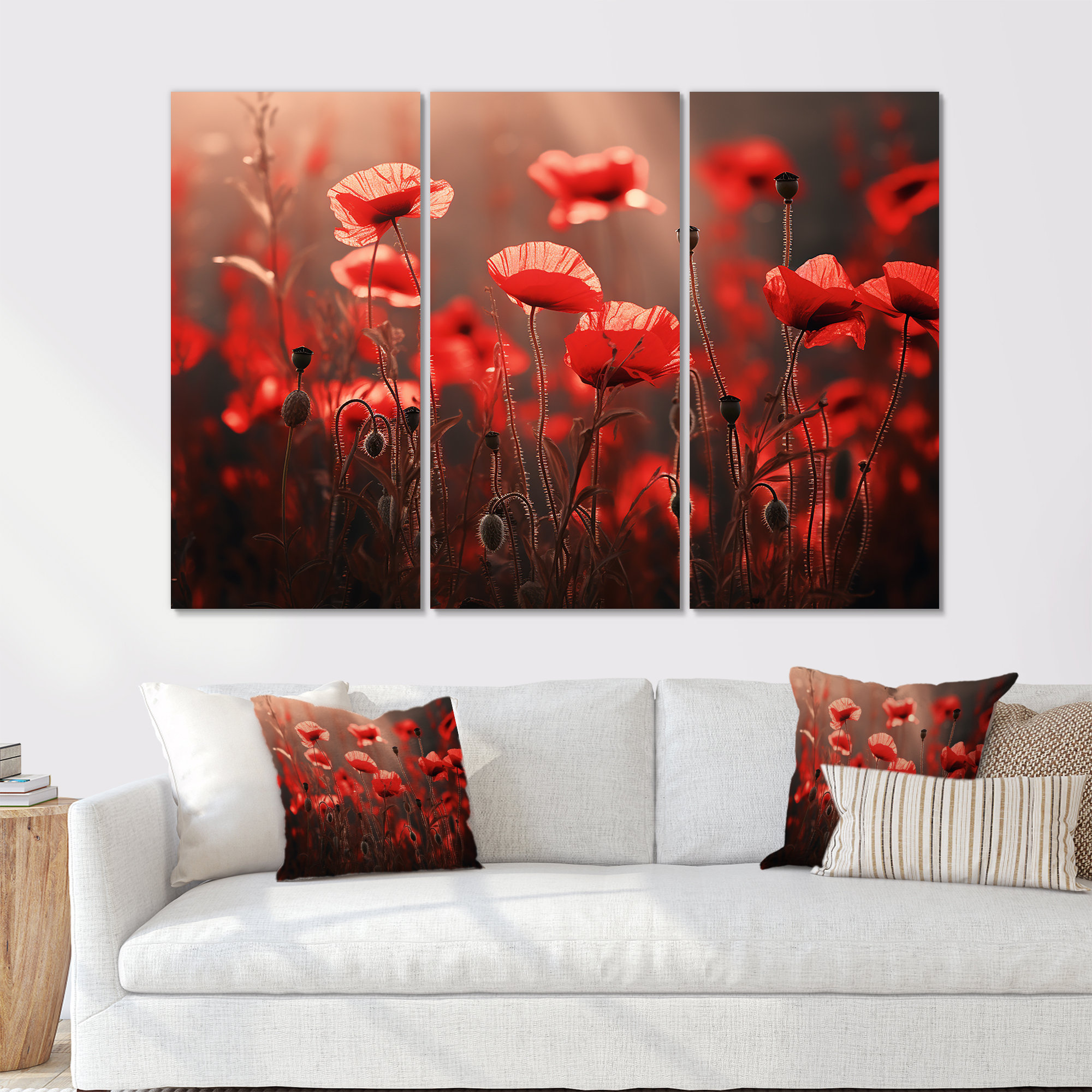 Red Barrel Studio® Red Poppies At Dawn - Poppies Wall Art Print Set ...