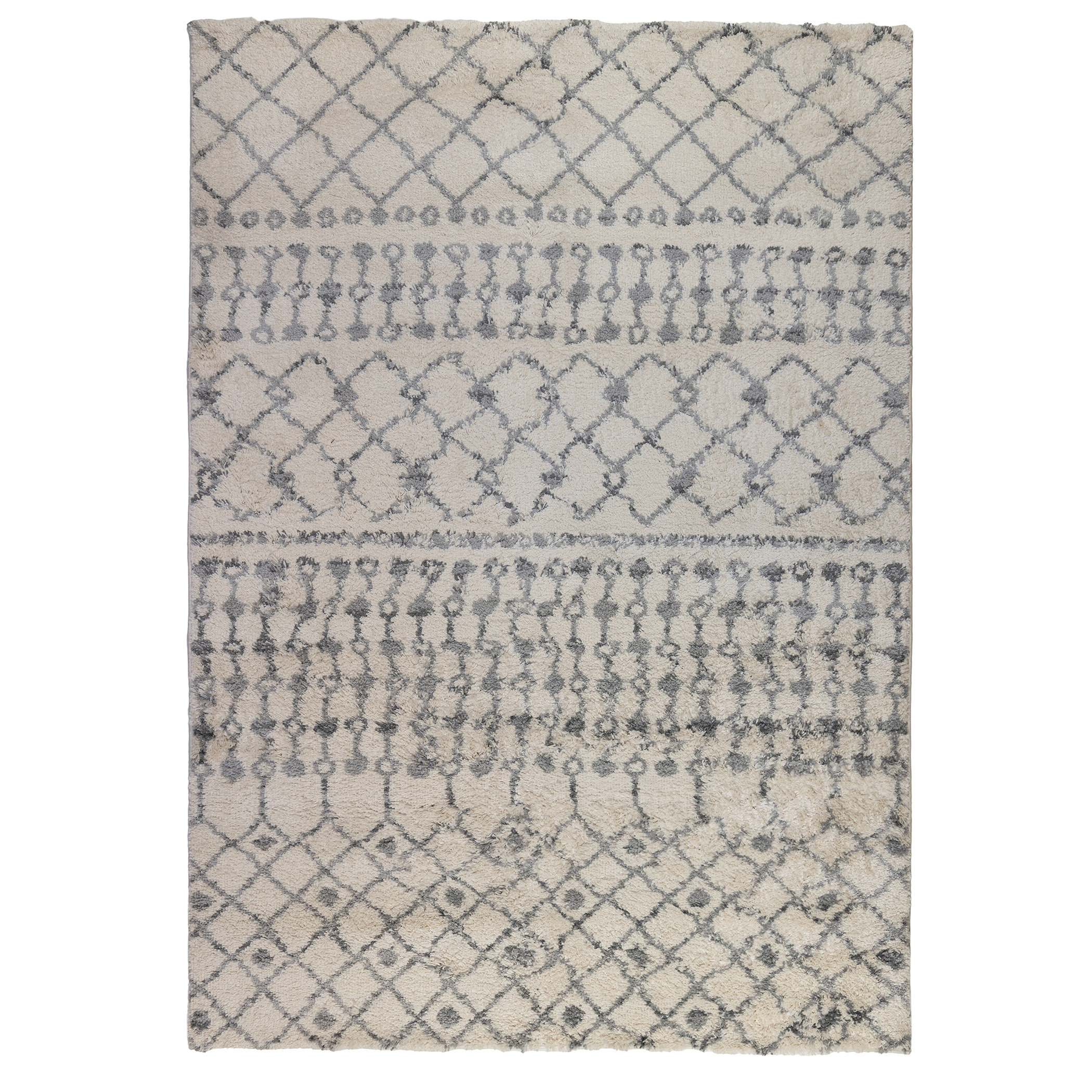 Union Rustic Frieso Low Shag Modern Farmhouse Ivory/Gray Performance ...