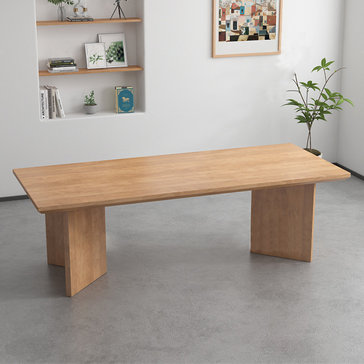 Groove Interior Burlywood Rectangular Solid Wood desk | Wayfair