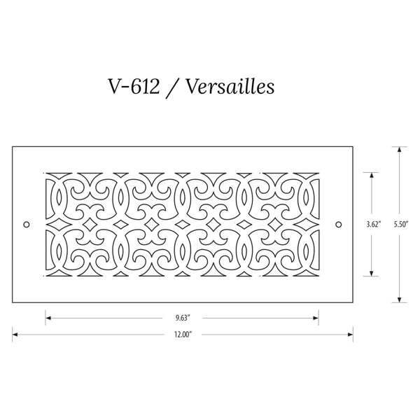 Reggio Register Versailles Pattern Vent Cover Grille With Mounting ...