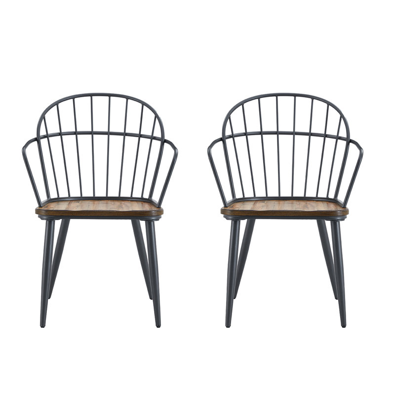 George Oliver Manthey Wood And Metal Dining Chairs | Wayfair