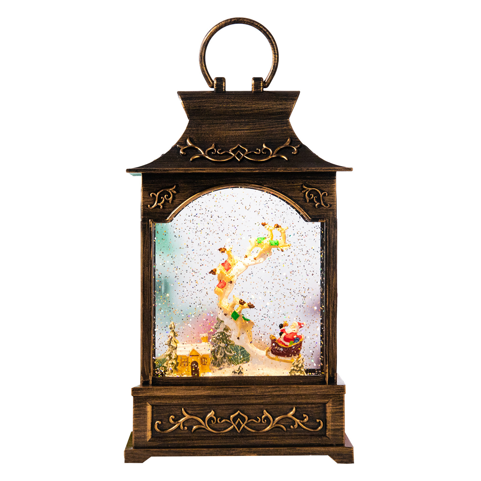 The Holiday Aisle® Christmas Musical Snow Globe Lantern, 10.82 Inch ...