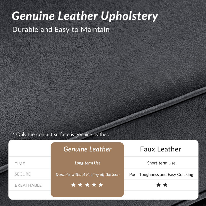 Darby Home Co Gerardo 85.5" Genuine Leather Traditional Rolled Arms ...