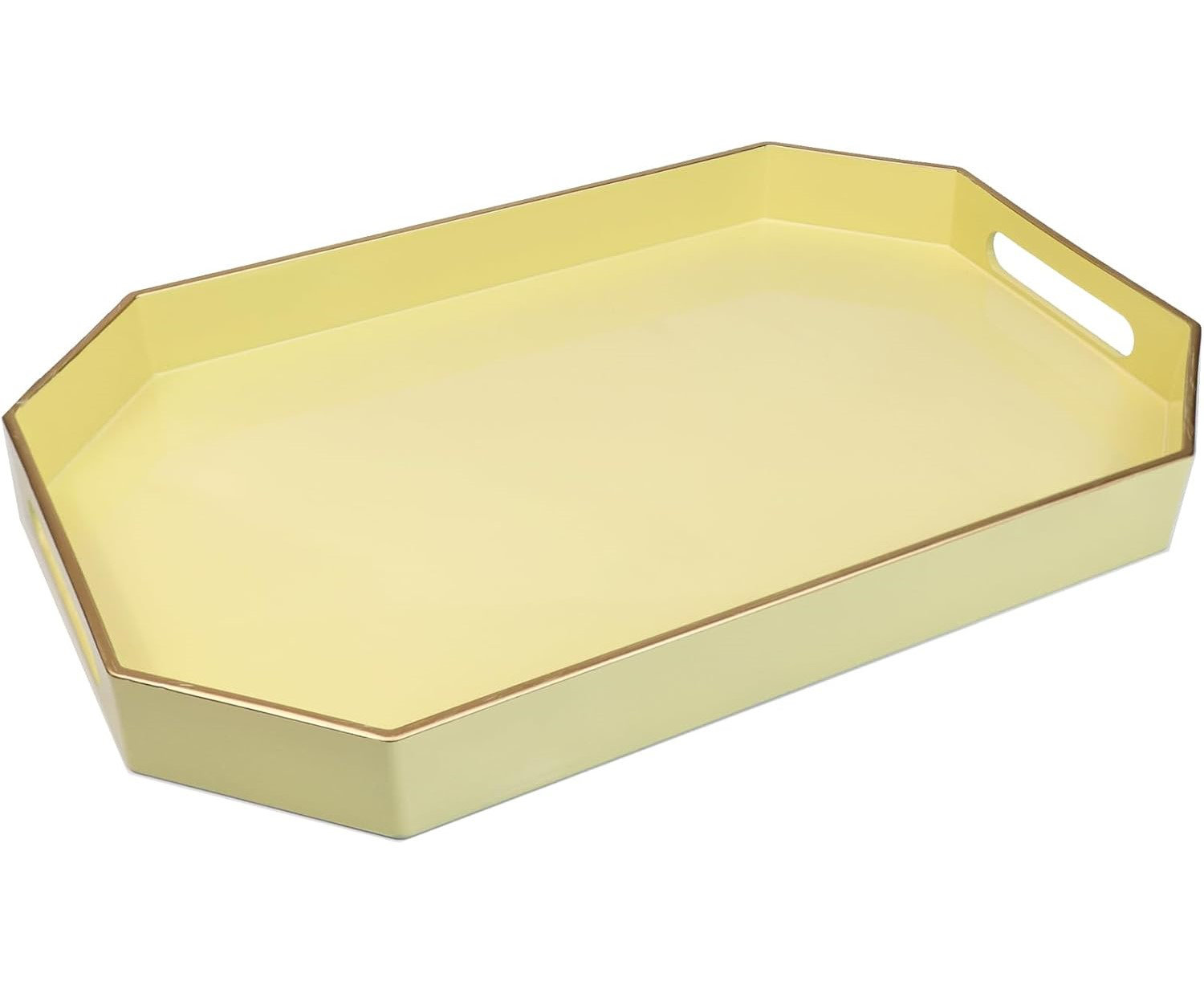 Everly Quinn Yellow Plastic Serving Tray For Ottoman Coffee Table ...