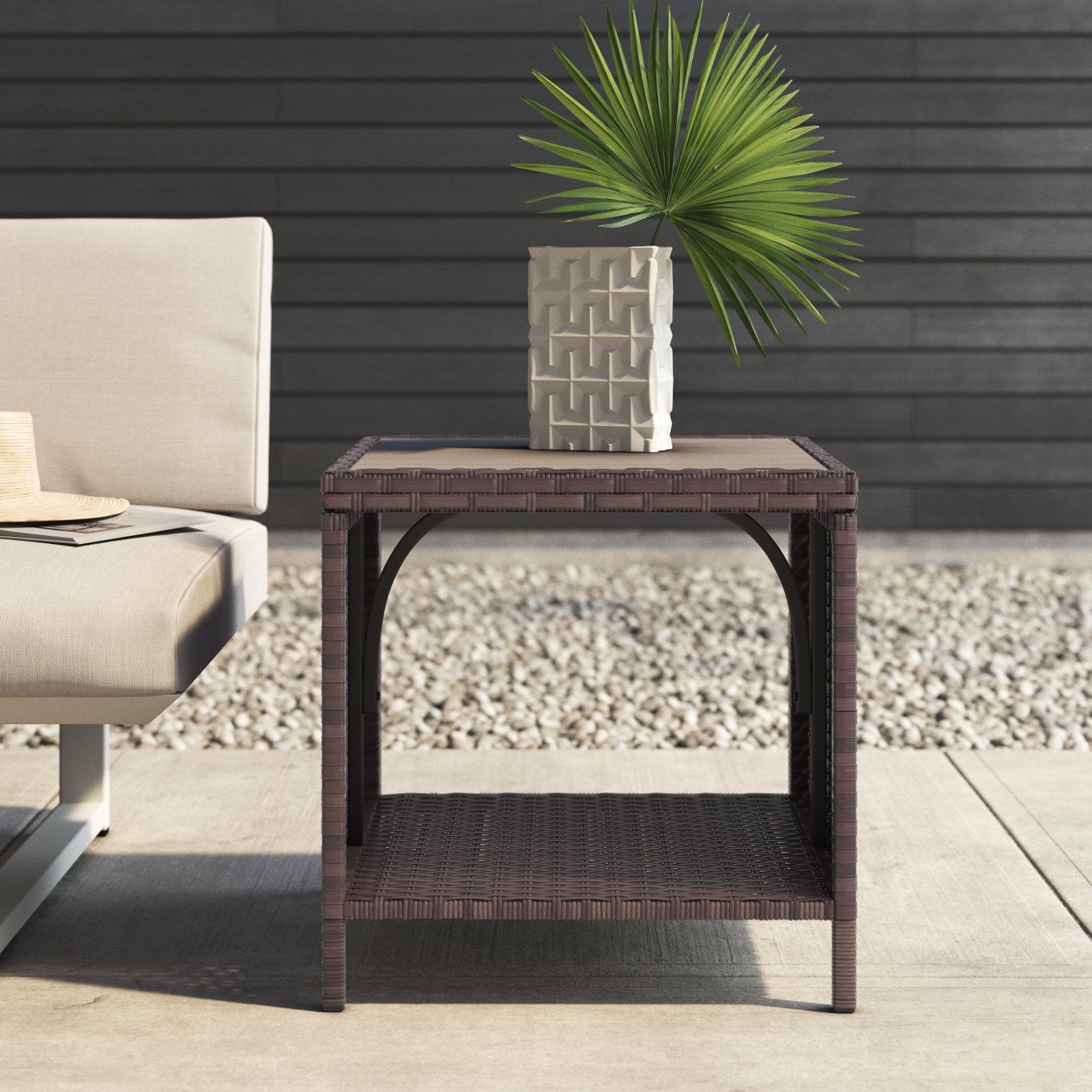 Wade Logan® Table d'appoint en osier Camerin - Wayfair Canada