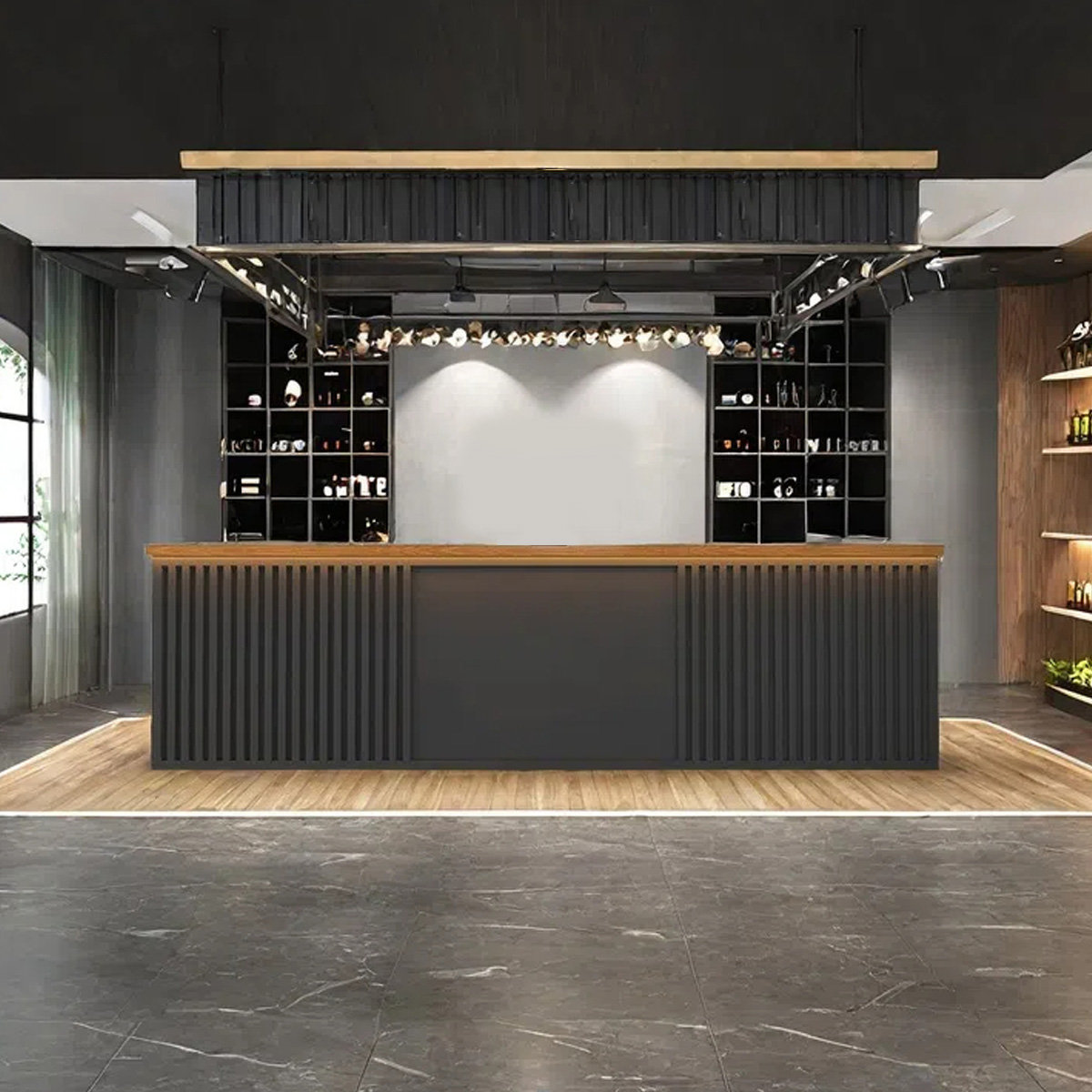 NBNKK Reception desk Industrial Style Bar Counter and Reception Desk ...