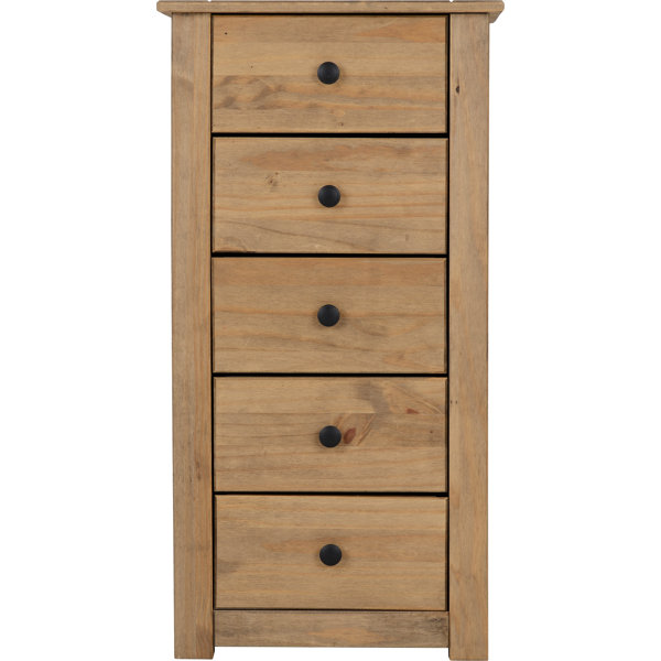 Union Rustic Tetteh 5 Drawer 46Cm W Solid Wood Tallboy & Reviews ...