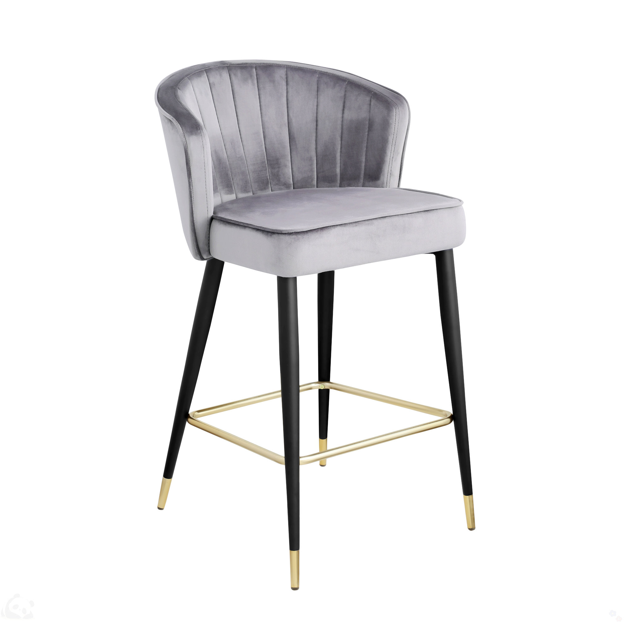 Latitude Run® Contemporary Velvet Upholstered Counter Height Stool With ...