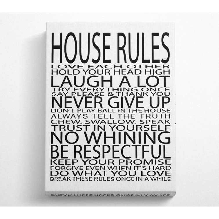 Happy Larry Family Quote House Rules Love Each Other - Print | Wayfair ...