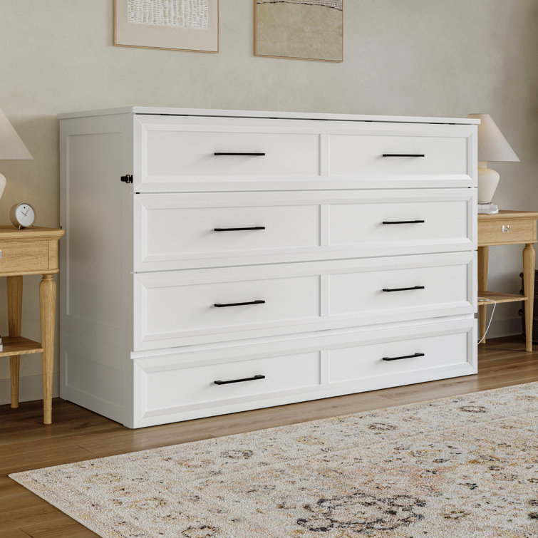 Hokku Designs Tucson Wood Murphy Bed Chest with Storage Drawer, Built ...