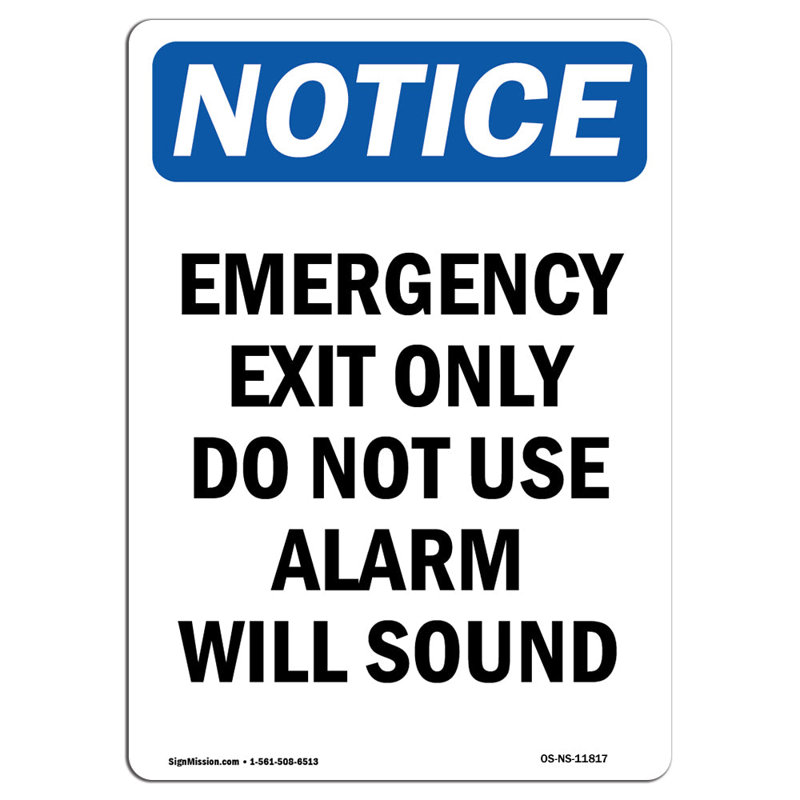 SignMission Notice - Emergency Exit Only Do Not Use Sign | Wayfair