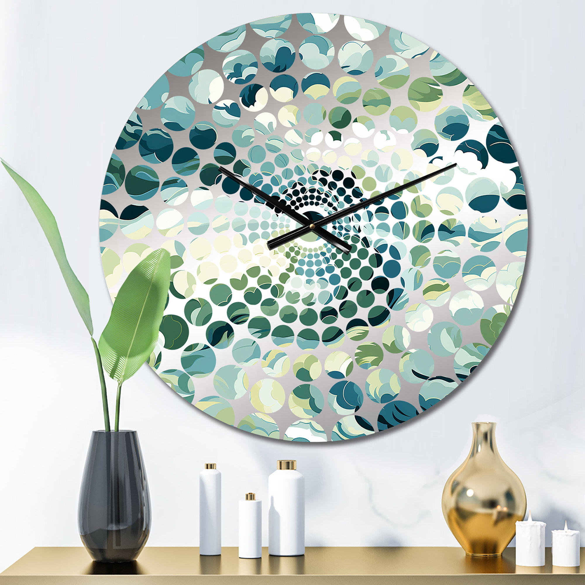 Design Art Coastal Concealment Flow - Abstract Wall Clock | Wayfair