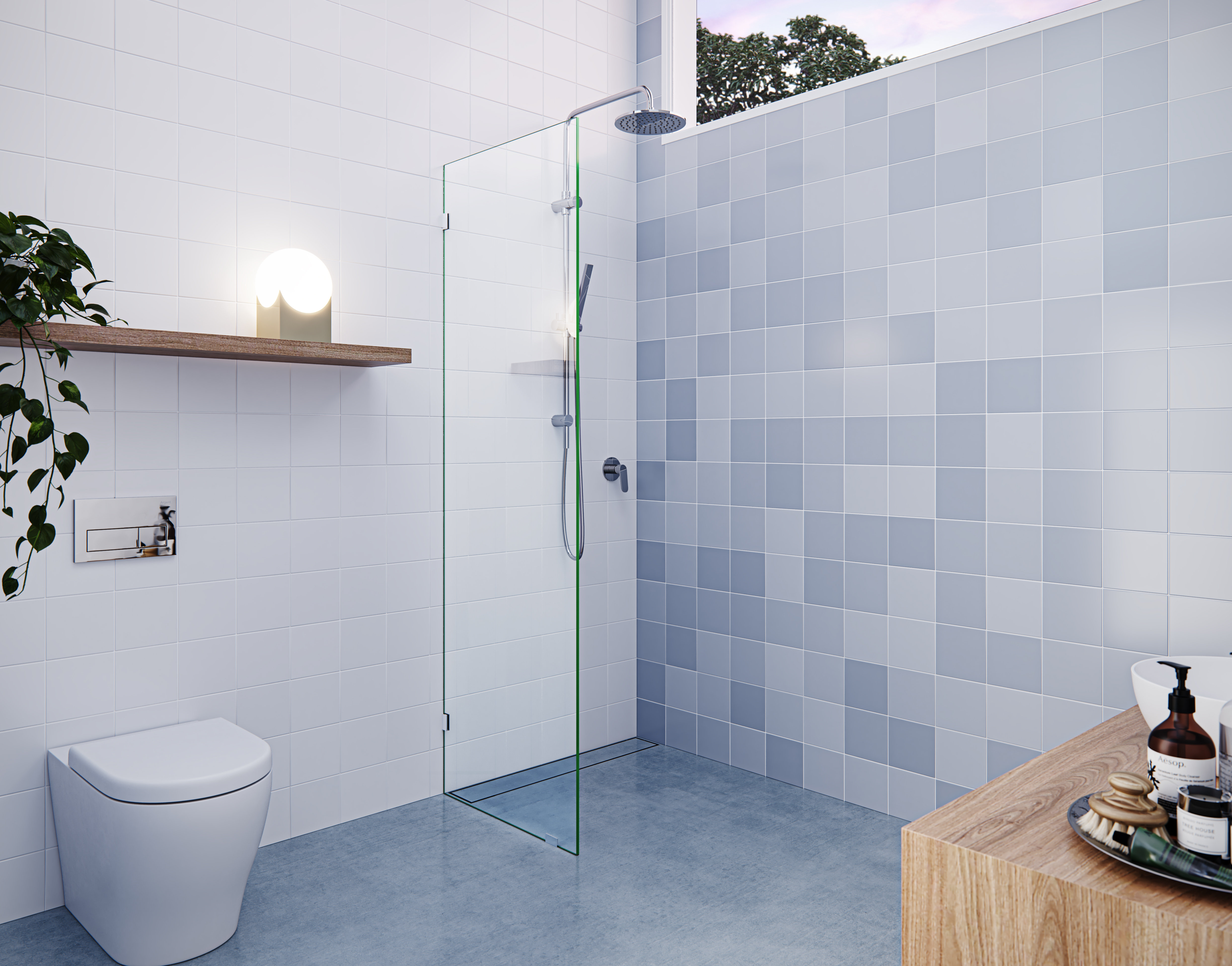 Glass Warehouse Vela 20.5 in. x 78 in. Fully Frameless Single Fixed ...