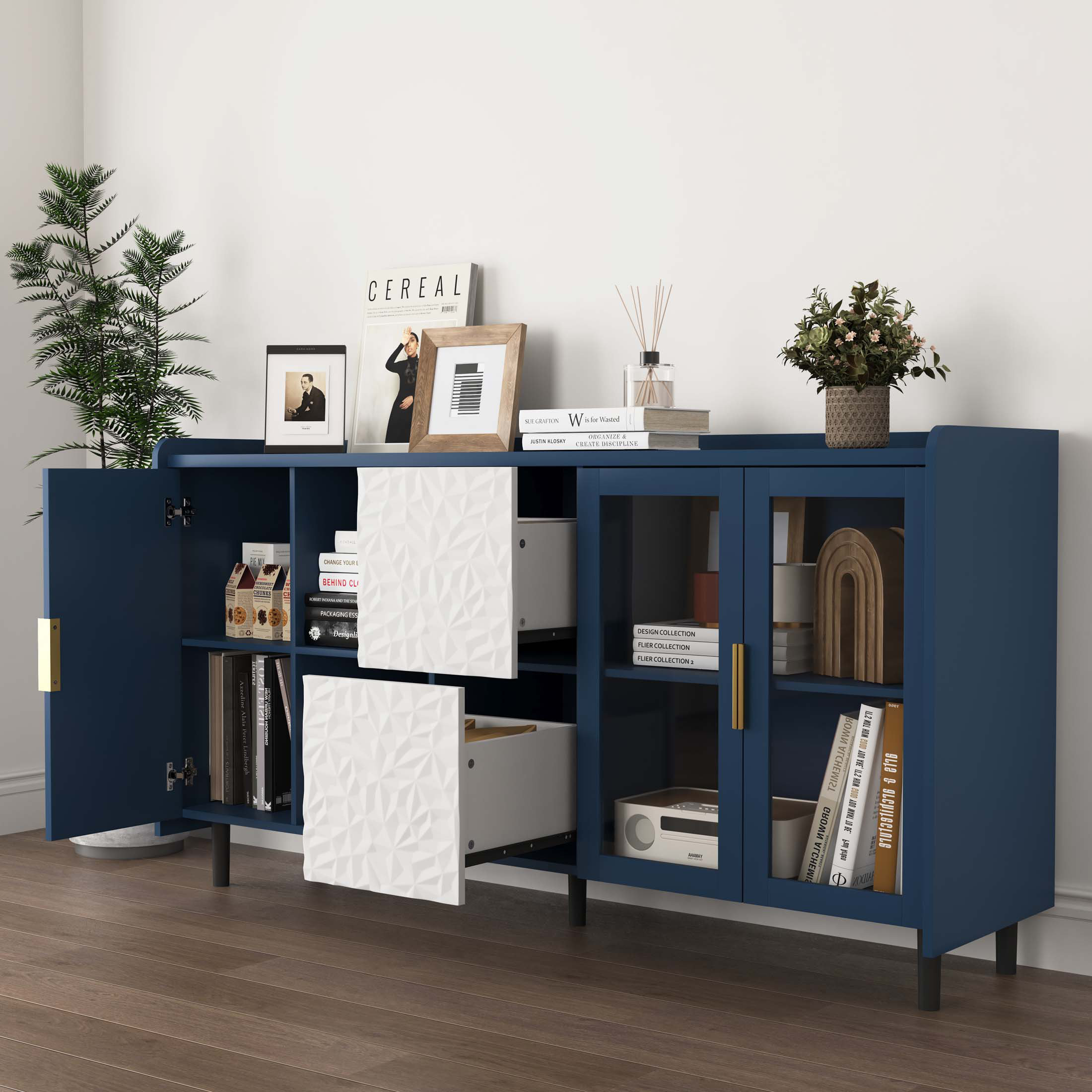 Hokku Designs Modern Kitchen Pantry Storage Cabinet , Coffee Bar ...
