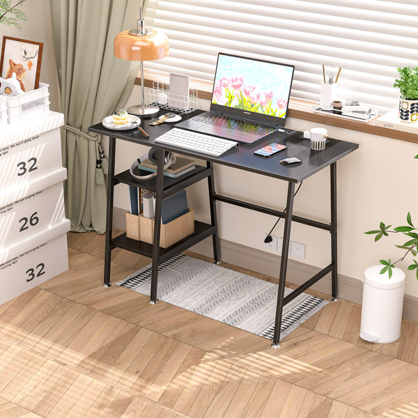 George Oliver Imkea 43 Inch Small Computer Desk With Power Outlets ...