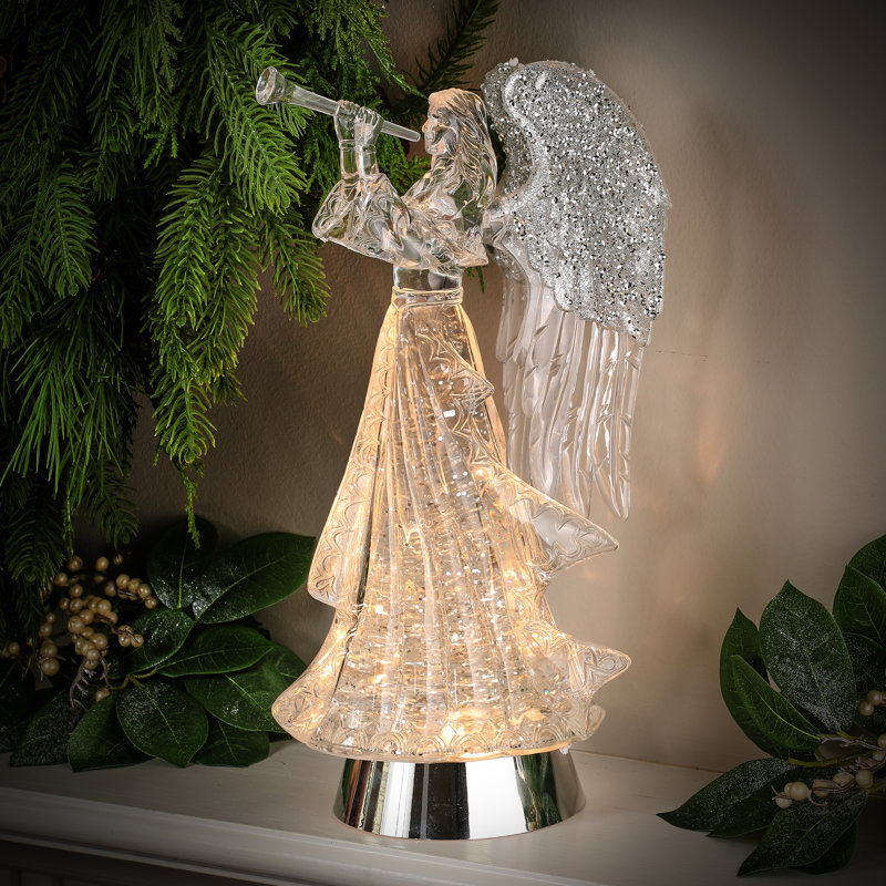 The Holiday Aisle® 14" LED Angel Water Globe | Wayfair