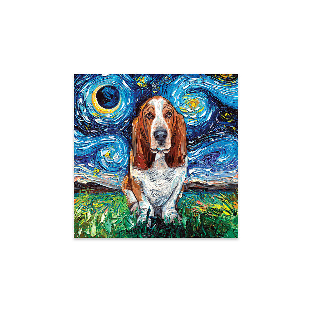 Red Barrel Studio® Basset Hound Night On Plastic / Acrylic by Aja Trier ...