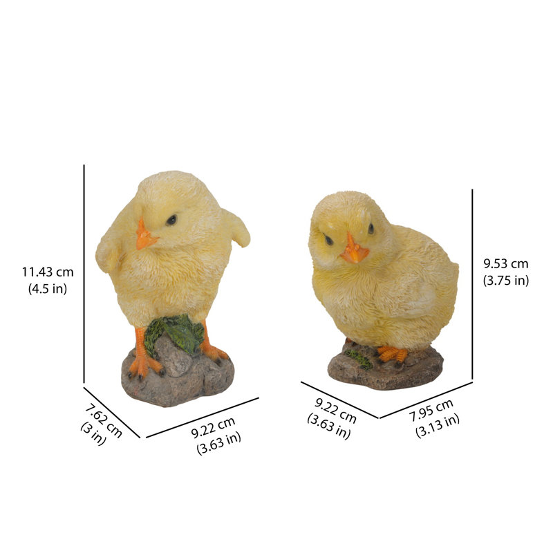 Hi-Line Gift Ltd. 2 Piece Left and Right Looking Chicks Statue Set ...