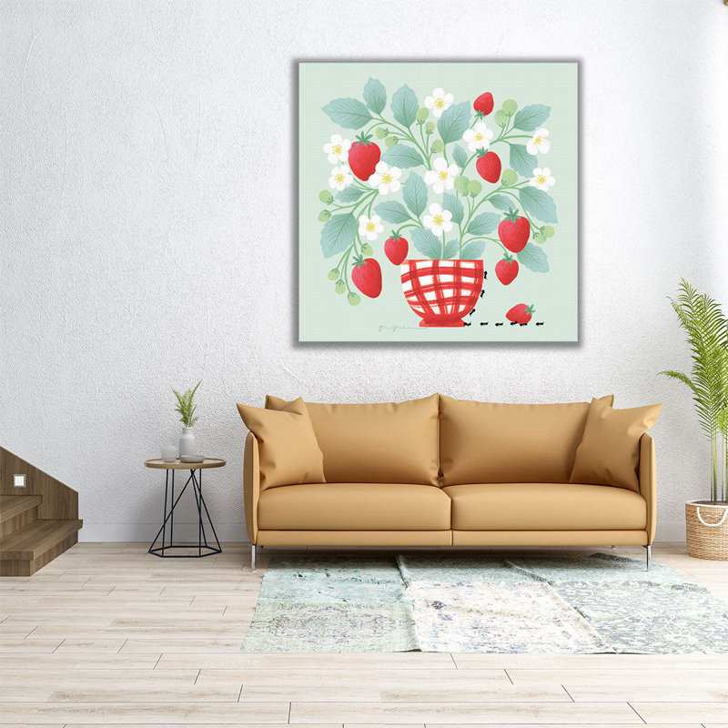Red Barrel Studio® Strawberry Patch - Canvas Print Wall Art | Wayfair