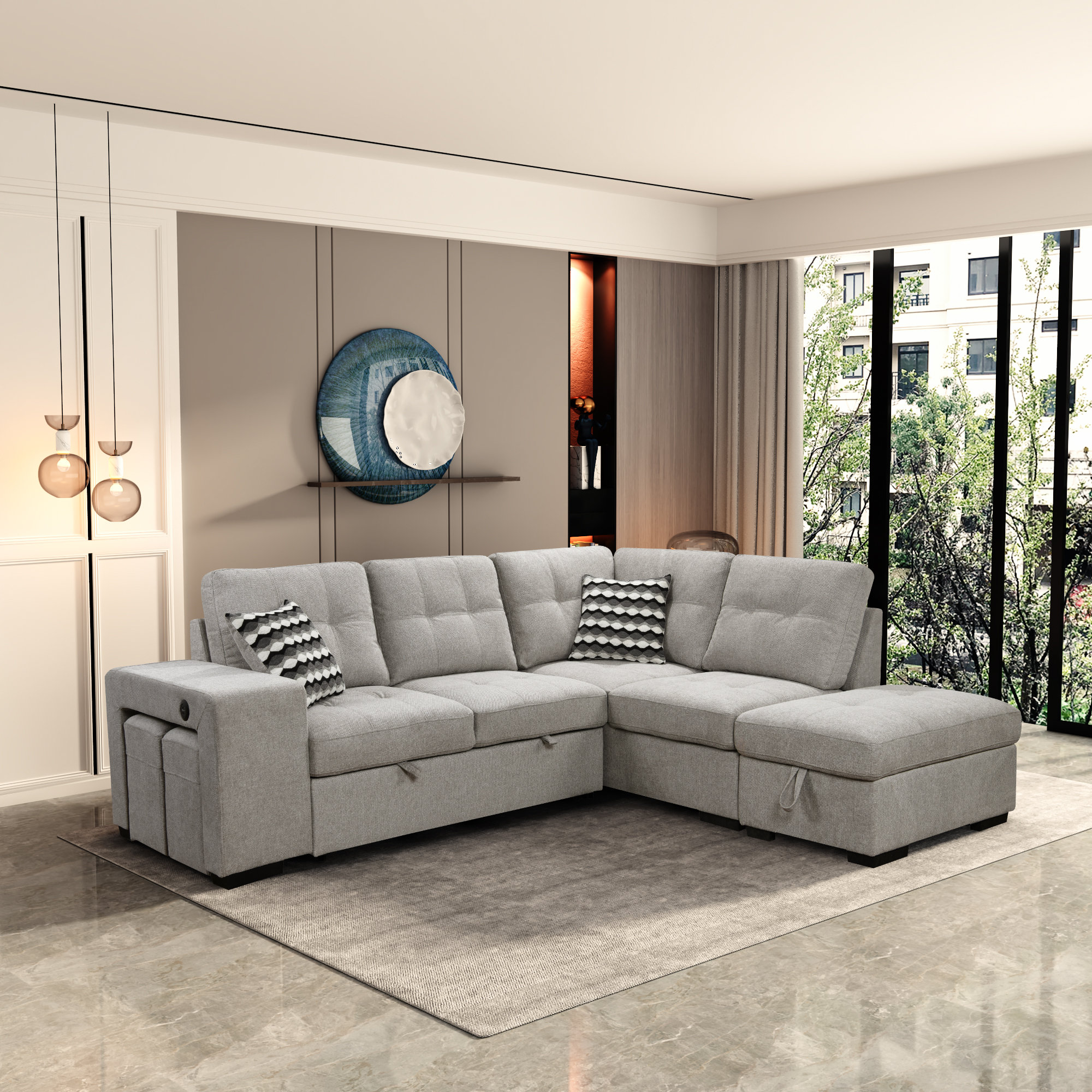 pull out corner couch