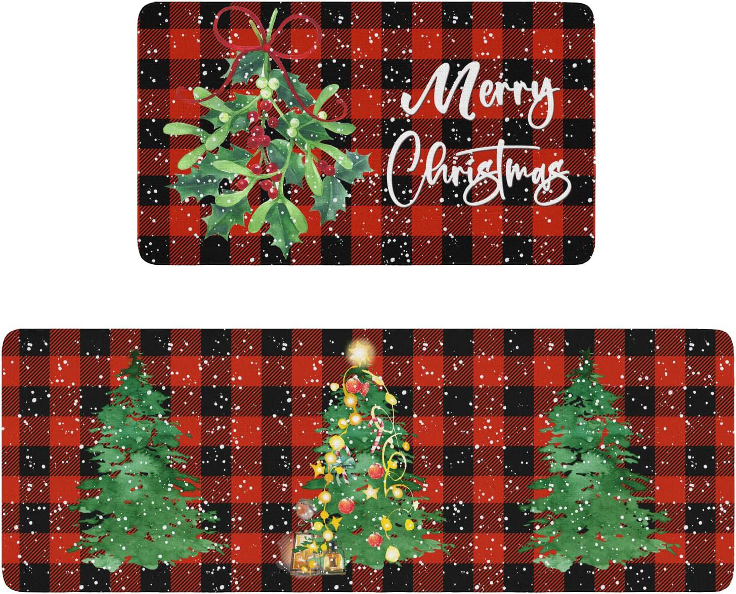 The Holiday Aisle® Christmas Kitchen Mats Set of 2 | Wayfair