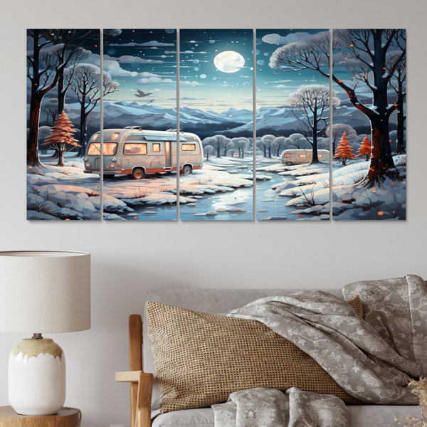 DesignArt Campingtravel Winters Whisper V 5 Pieces | Wayfair