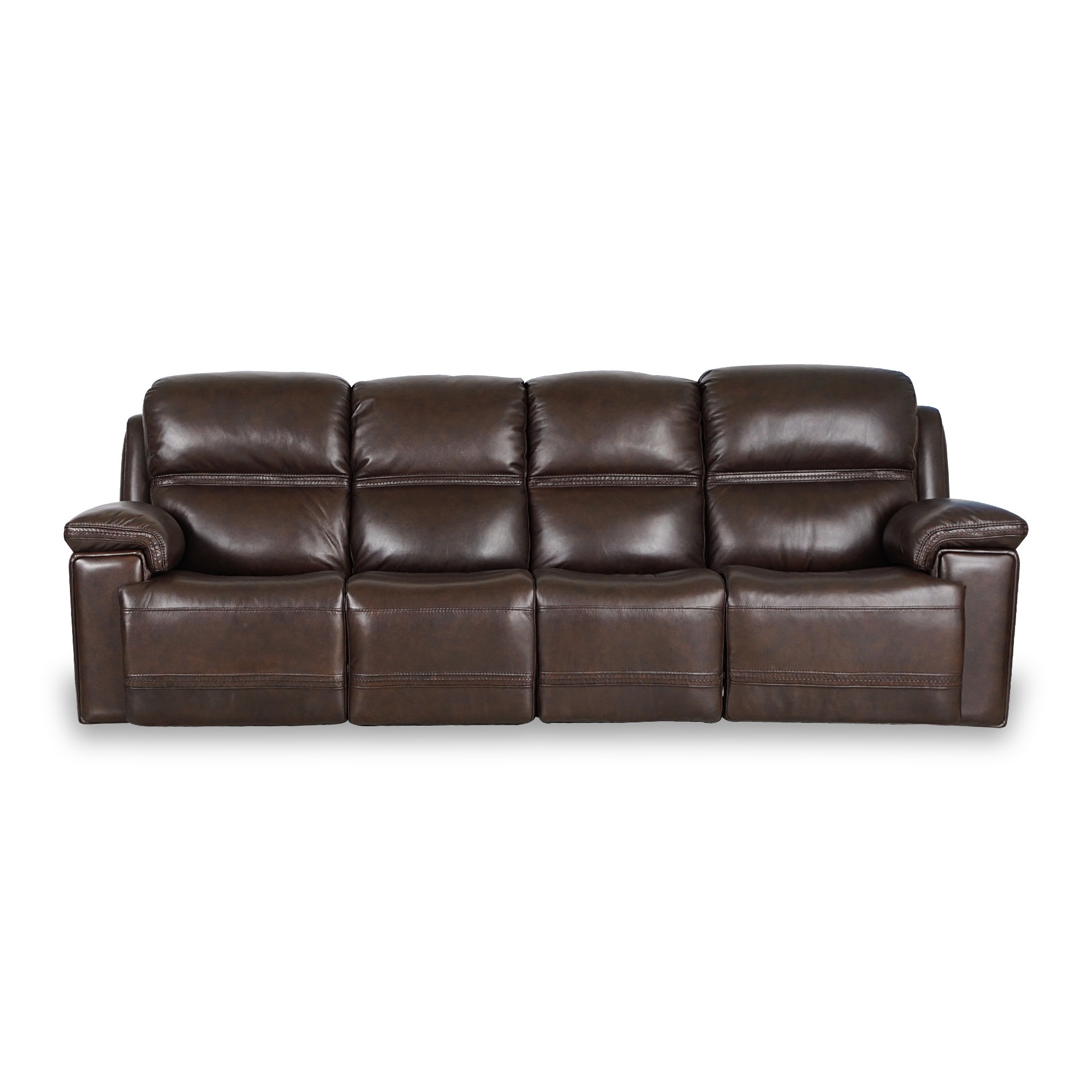Lucky Star 109.25" Genuine Leather Pillow Top Arm Reclining Sofa | Wayfair