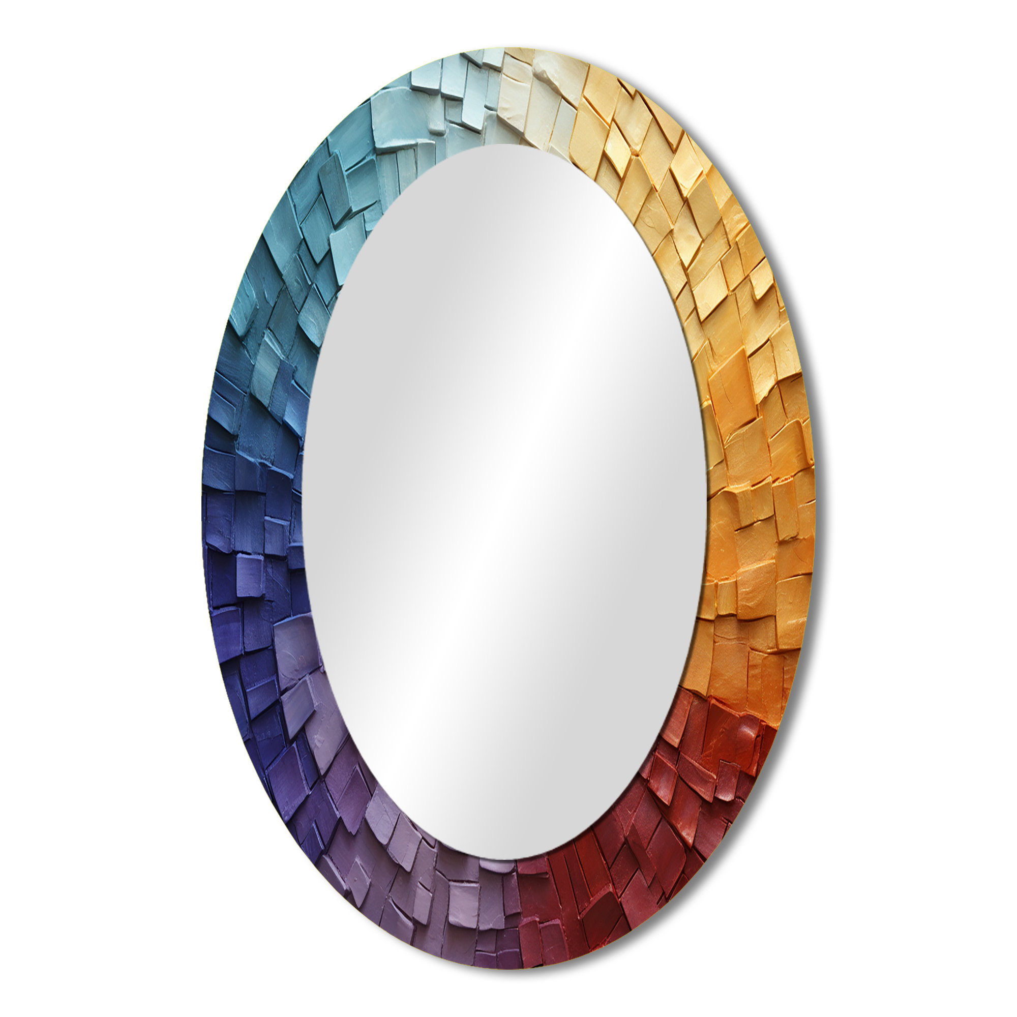Dakota Fields Minimalism Colors In Harmony IV - Beige Oval Wall Mirror ...