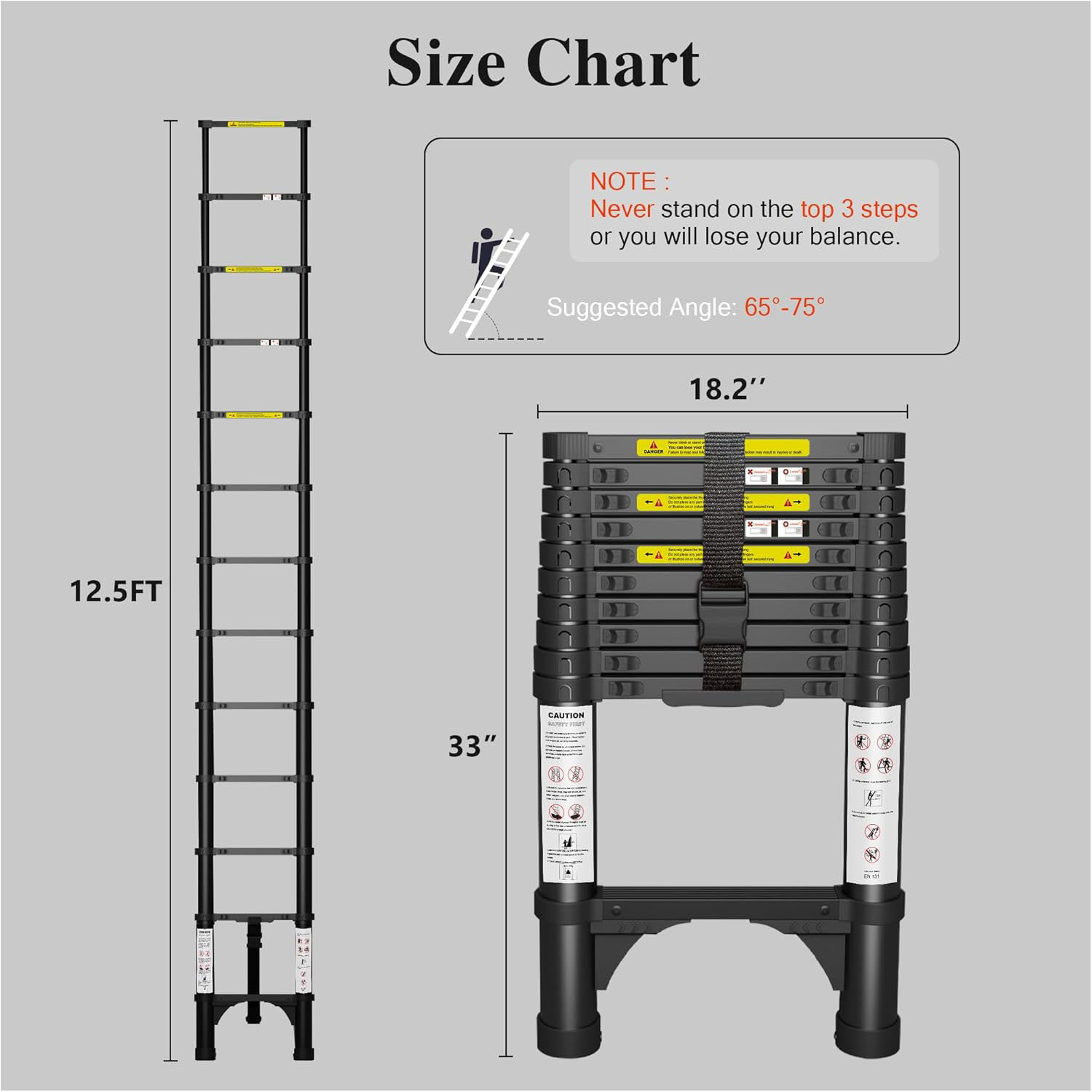 Ivy Bronx Telescoping Ladder Extension Telescopic Collapsible - Rv ...