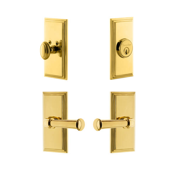 Grandeur Carré One-Piece Handleset with Single Cylinder Deadbolt and C ...