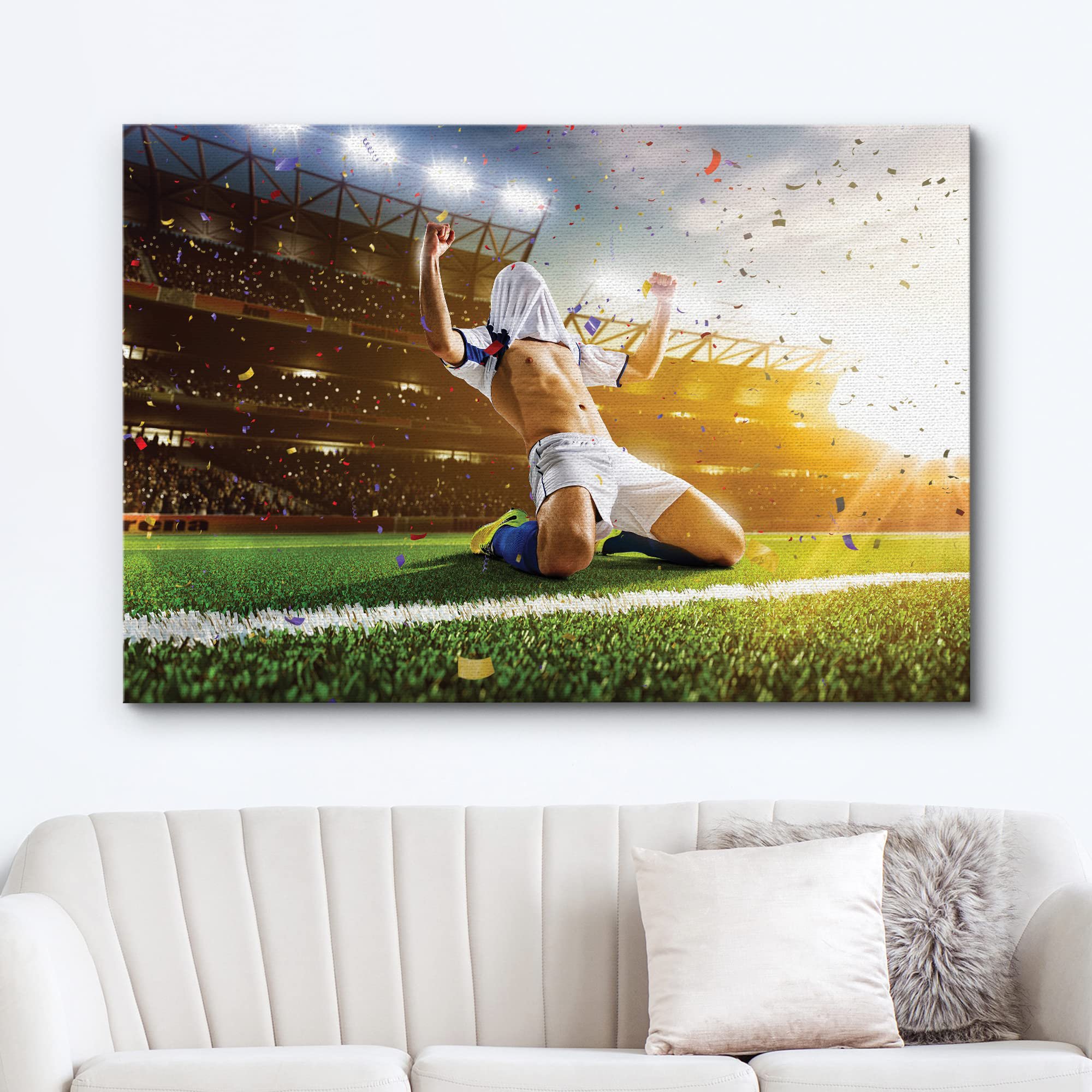 IDEA4WALL Soccer Player Celebrates Victory Sports Athletes Photography ...