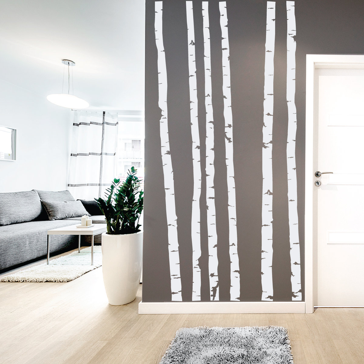 Zoomie Kids Birch Tree Trunk Wall Decal & Reviews | Wayfair