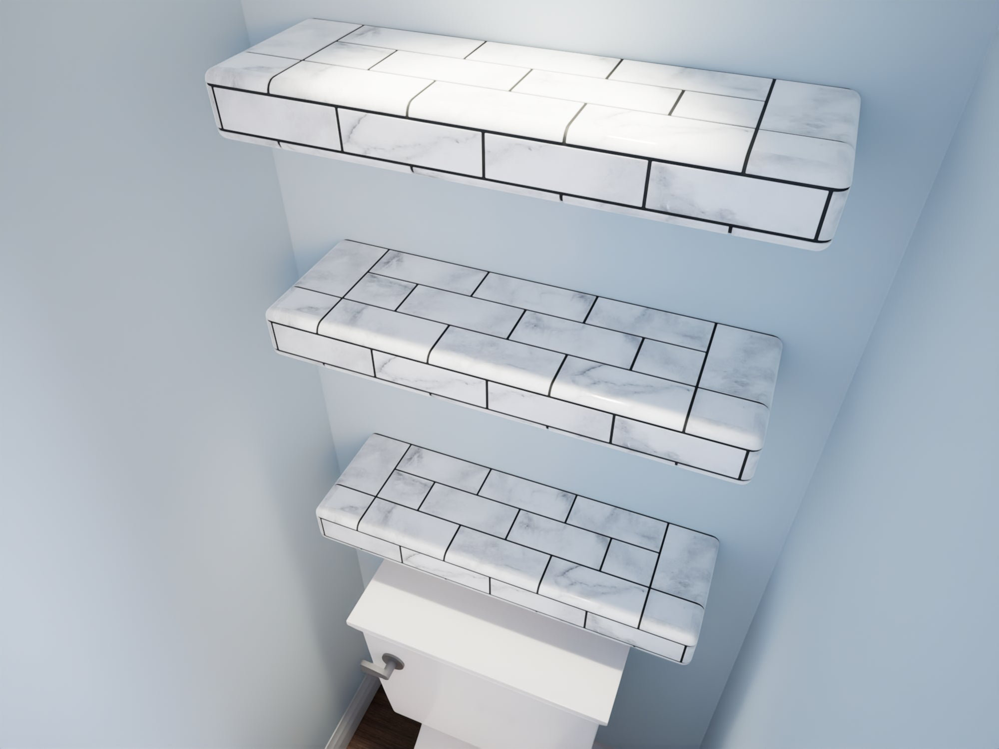 The Original Granite Bracket Ready-to-Tile Free Floating Shelf with Go ...