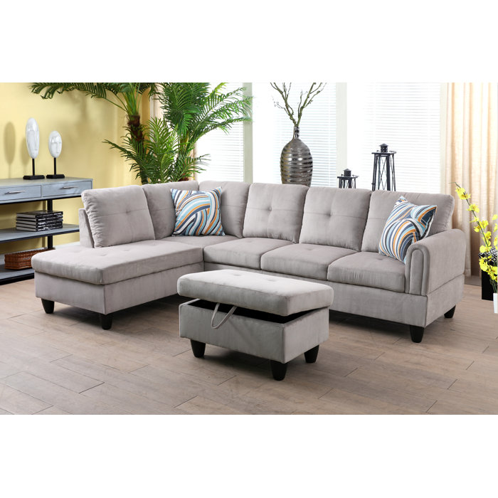 Latitude Run® Jacksmith 3 - Piece Upholstered Sectional & Reviews | Wayfair
