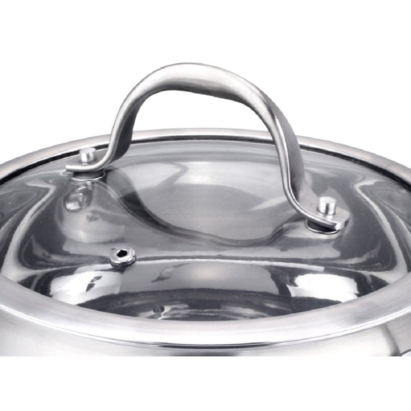 J&V Textiles Stainless Steel Polished Induction-Ready 10'' Frying Pan ...