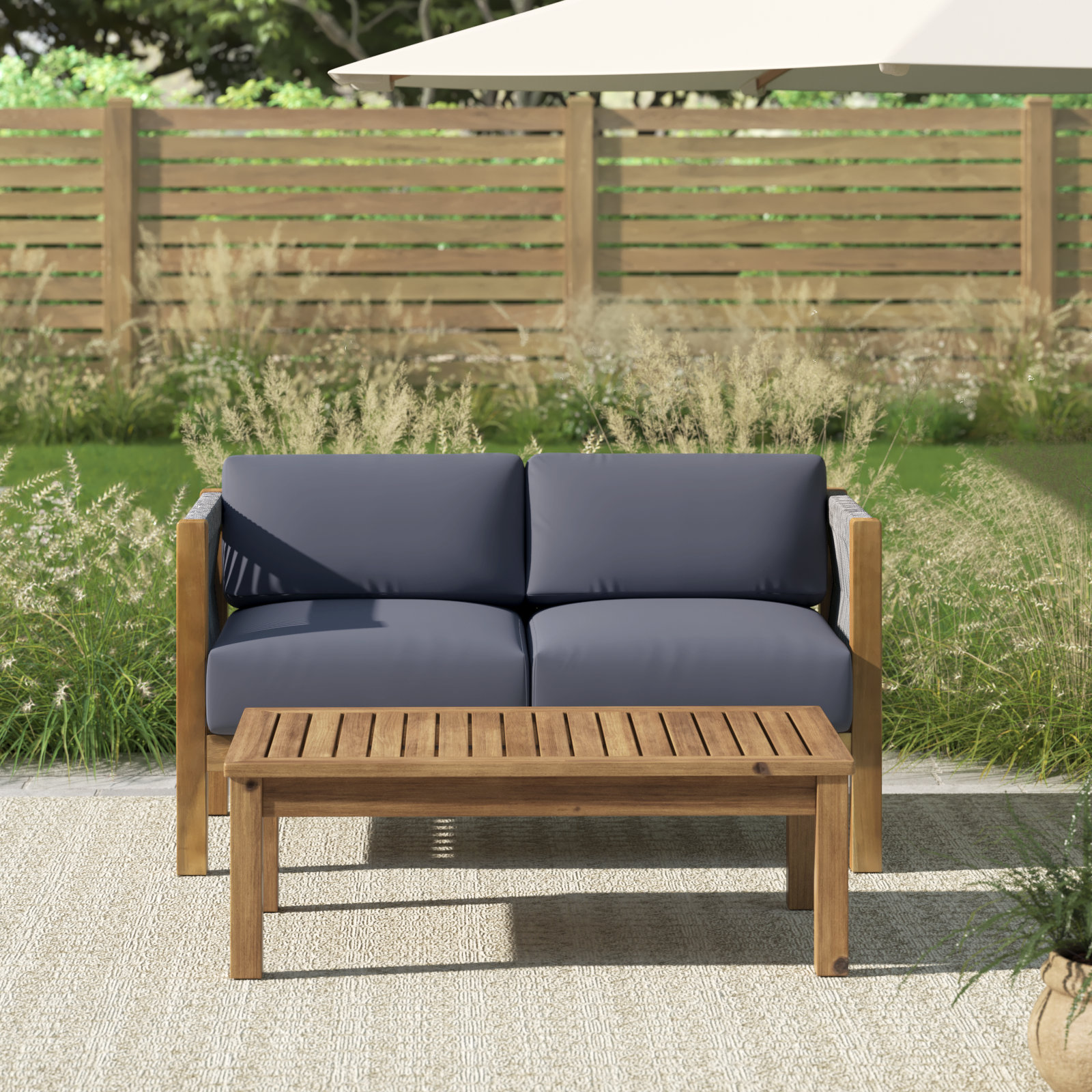 Sand & Stable™ Tegann Modern 2 Piece Sofa Seating Group with Cushions ...