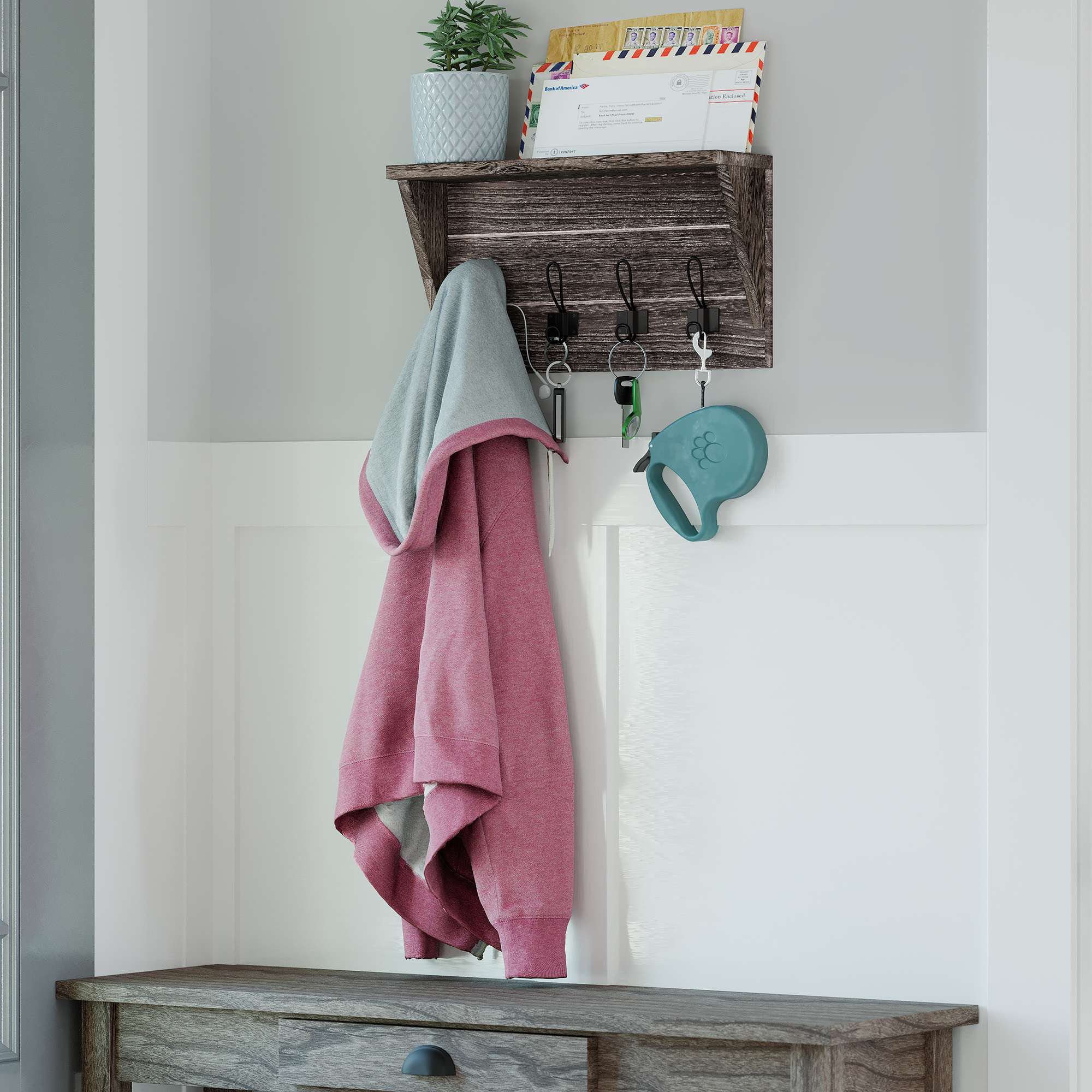 Millwood Pines Engemann 8 - Hook Wall Mounted Coat Rack with Storage ...