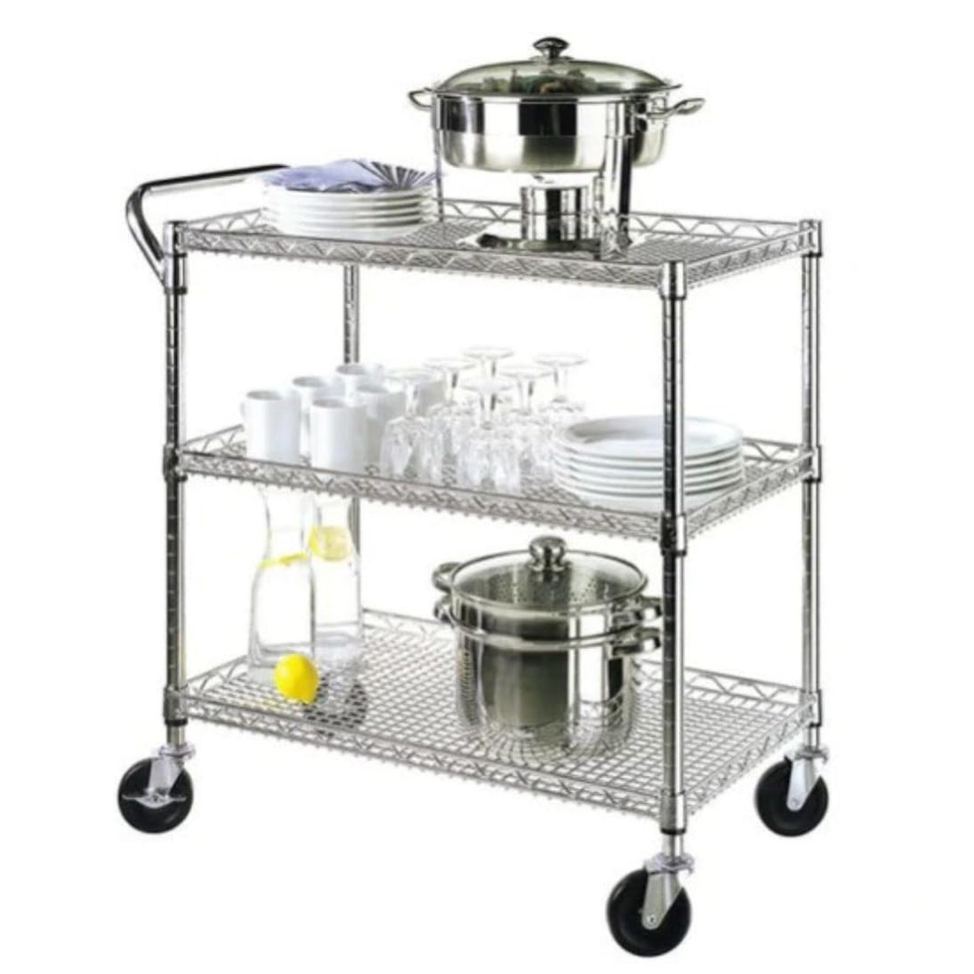 Latitude Run® Heavy Duty Three-Tier Rolling Multi-Purpose Kitchen Cart ...