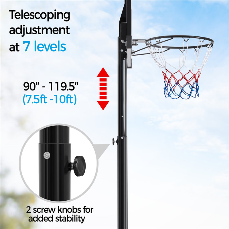 Yaheetech Portable Basketball Hoop System For Indoor/Outdoor Use | Wayfair