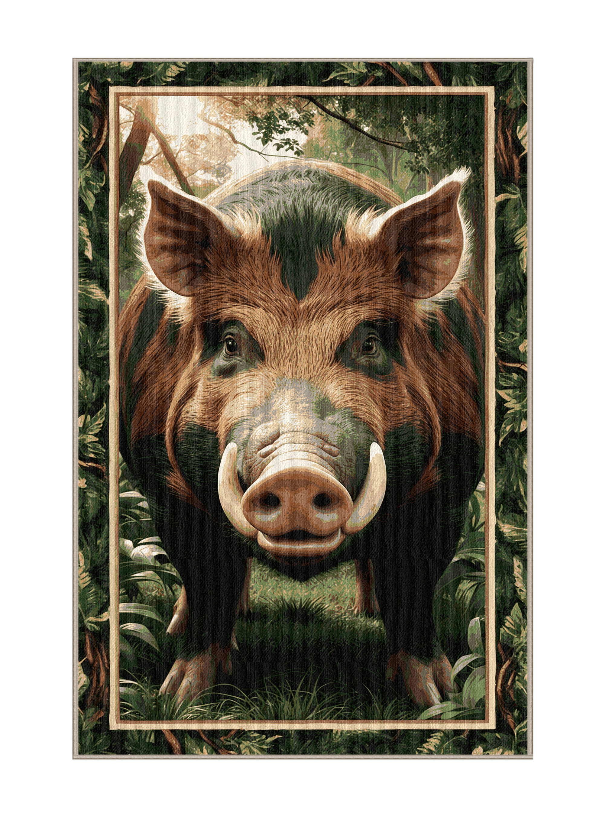 Foundry Select Washable Giant Forest Hog Wildlife Area Rug | Wayfair