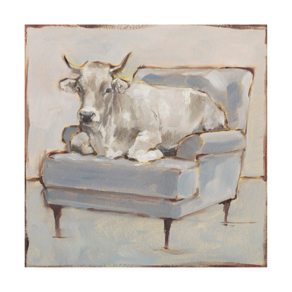 August Grove® Moo-ving In III by Ethan Harper - Wrapped Canvas Painting ...