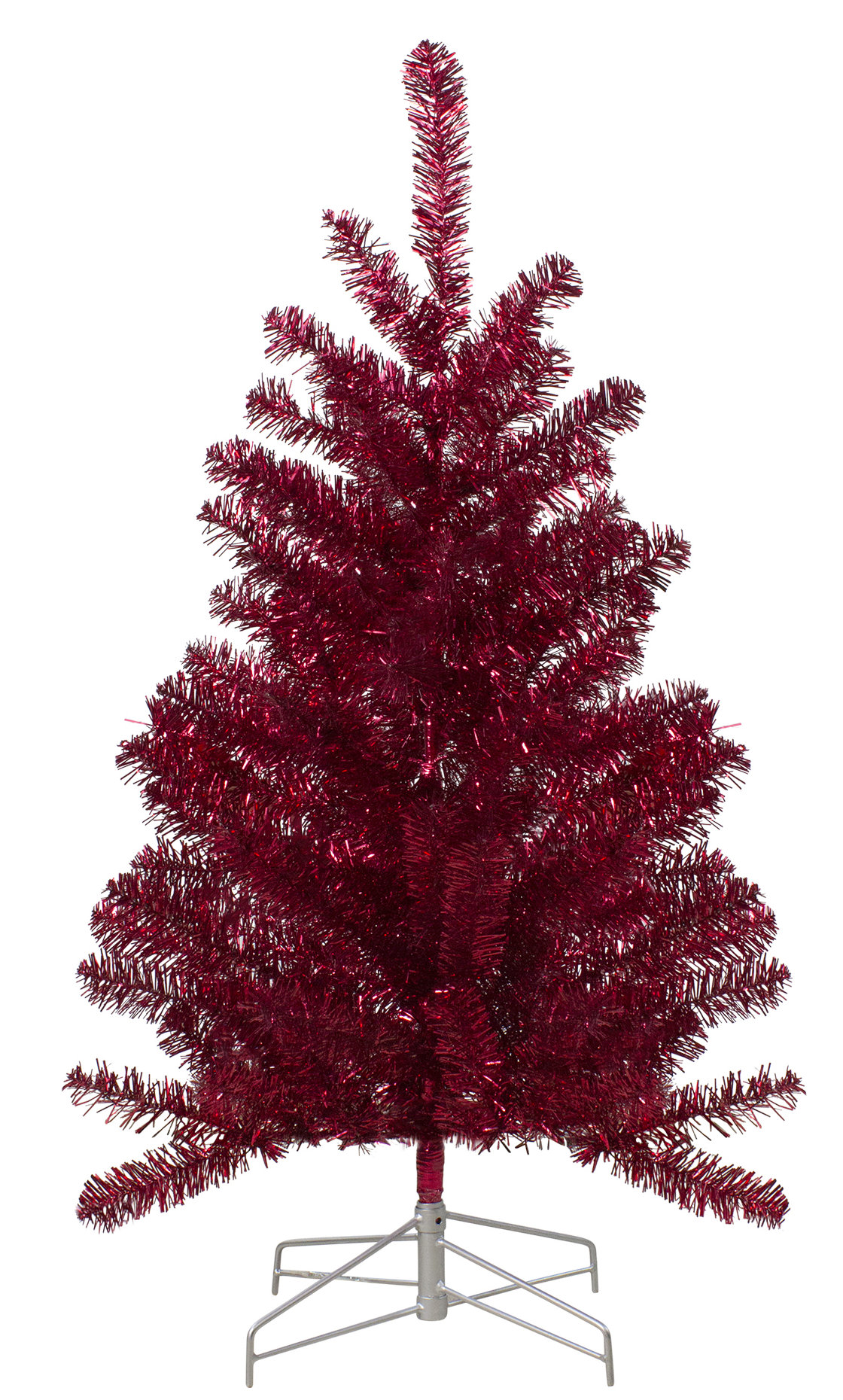 Northlight Seasonal 3' Metallic Red Tinsel Artificial Christmas Tree ...