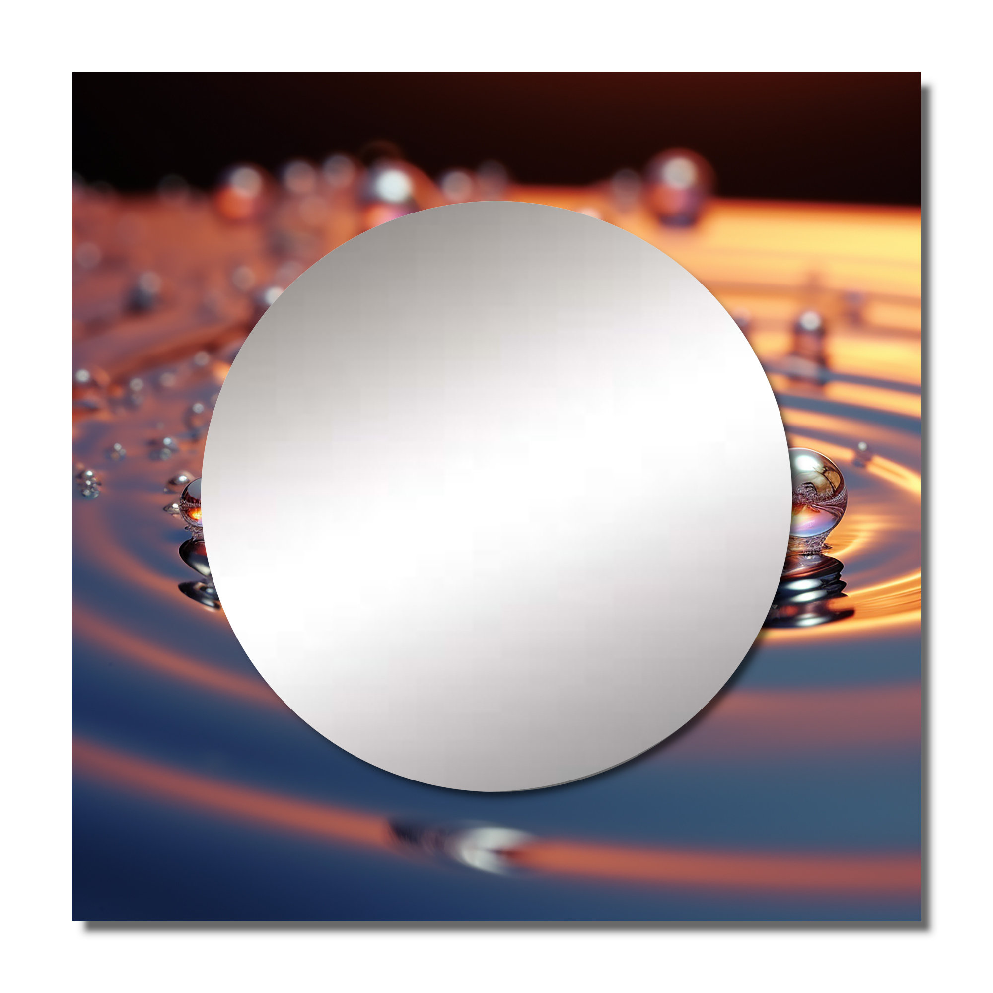 Design Art Morning Dew Pink And Blue Concentric Reflections - Flowers ...